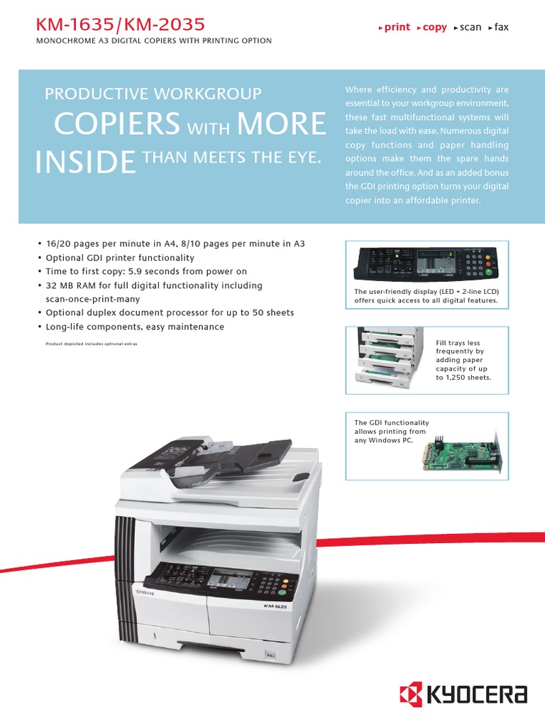 KM-1635 2035 GDI DS SP 1 | Download Free PDF | Printer (Computing) | Photocopier