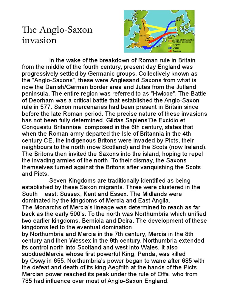 The Anglo-Saxon Invasion | PDF | Anglo Saxons | Wessex