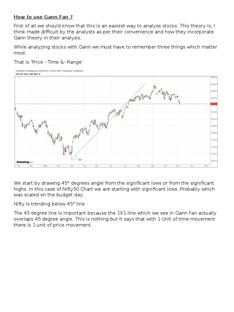 Using Gann Fan for Stock Analysis | PDF | Angle | Science