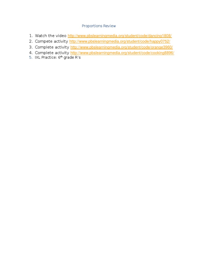 Proportions Review Activities and Resources | PDF | Science ...