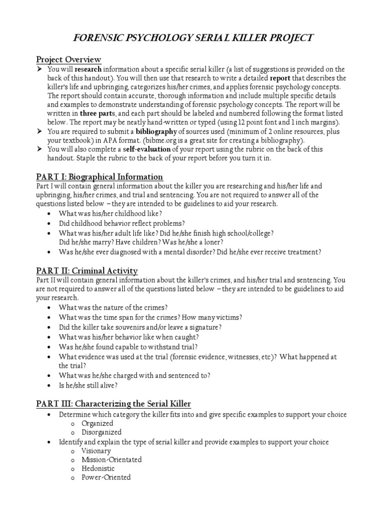 Serial Killers Project | PDF | Serial Killer | Criminology