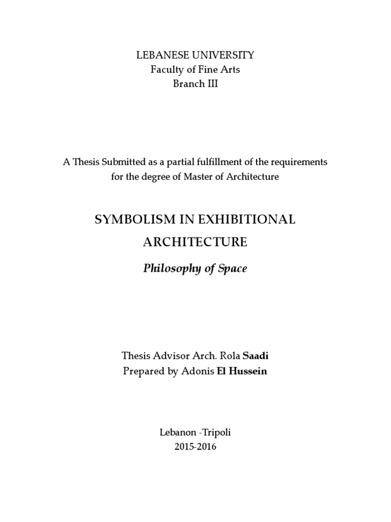 Symbolism in Exhibitional Architecture - Philosophy of Space (By ...