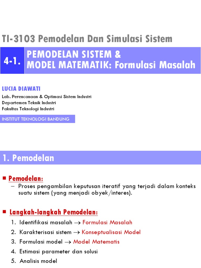4-1 Pemodelan & Model Matematis | PDF