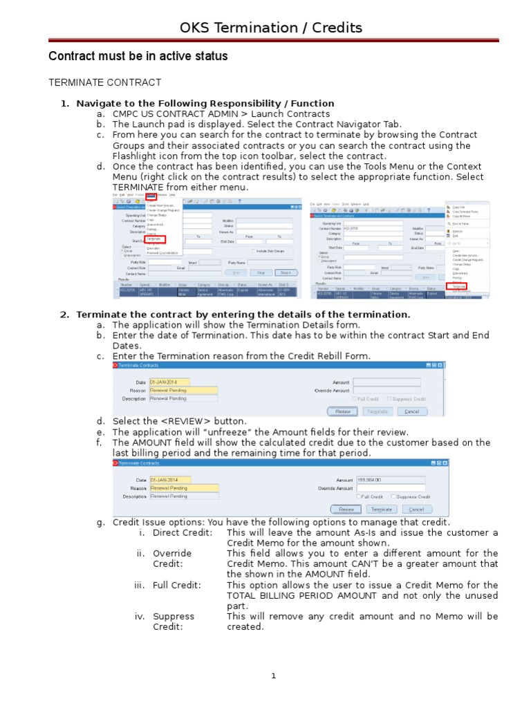 Terminate Contract in Oracle | PDF | Menu (Computing) | Icon (Computing)