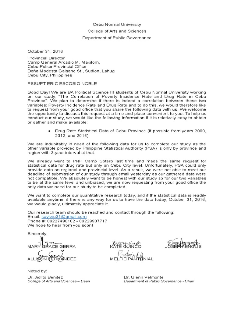 Request For Data Letter | PDF