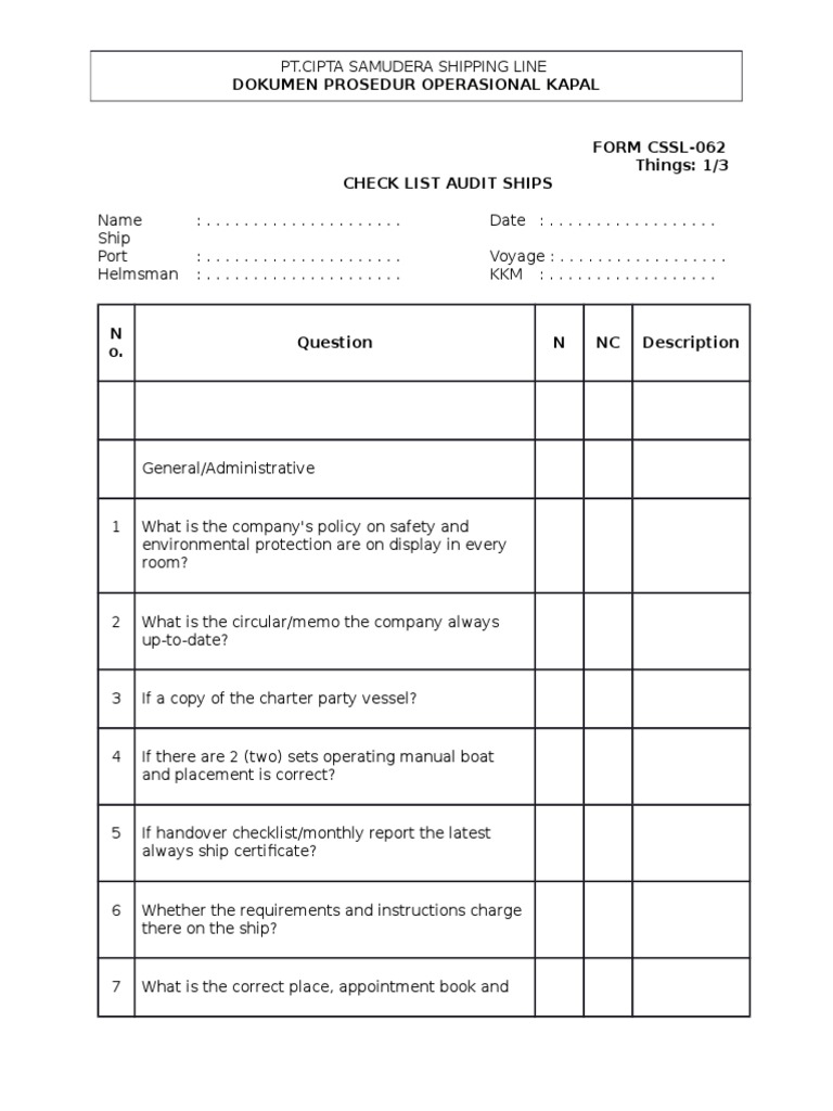 Ship Operational Audit Guide | PDF | Battery Charger | Transmitter