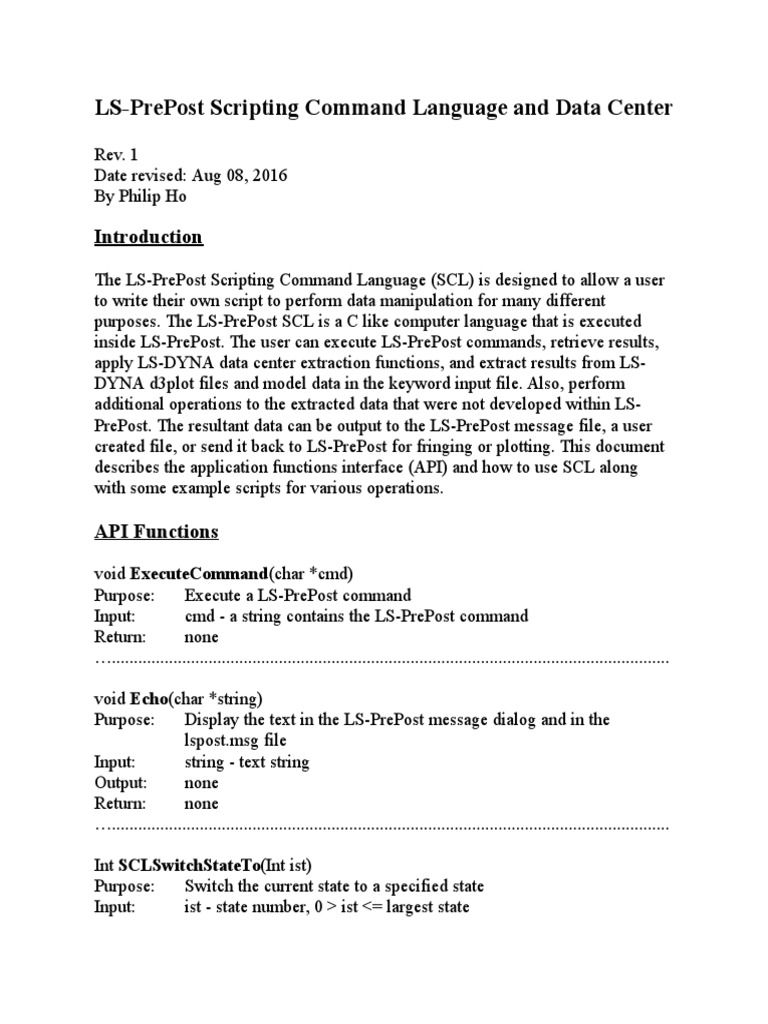 Scripting Command Language Functions for Extracting and Manipulating LS ...