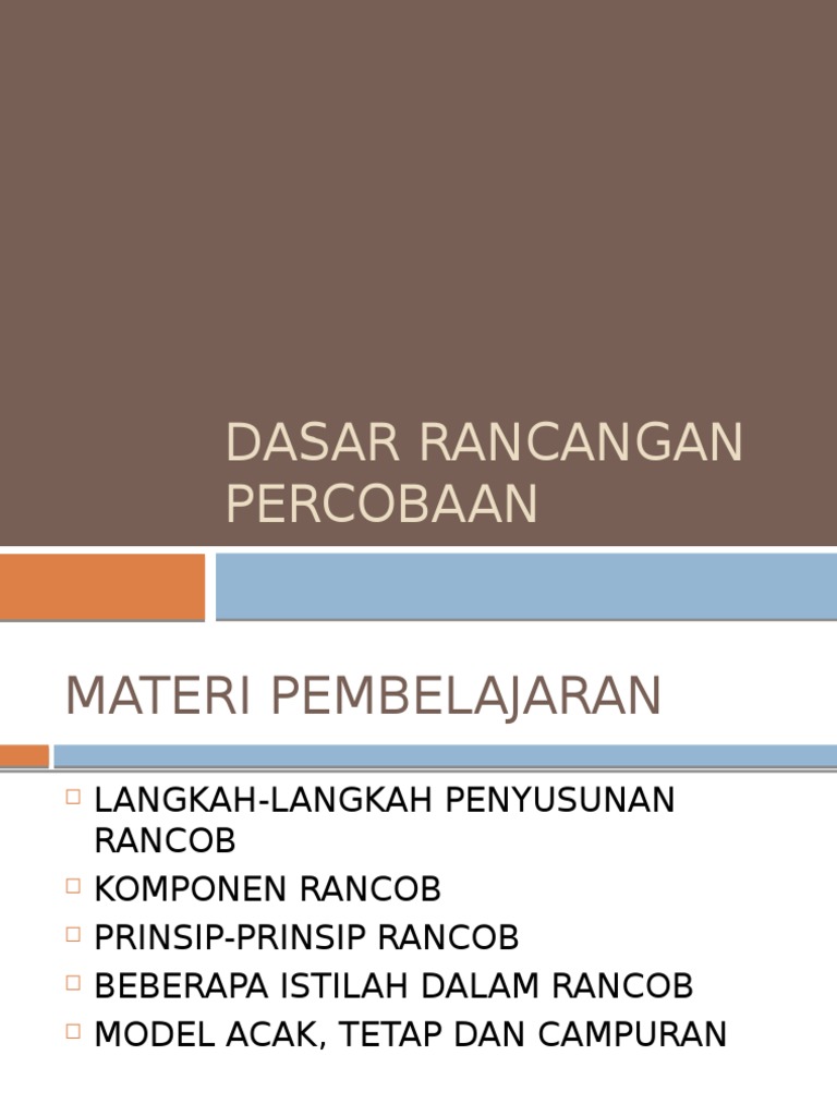 01 - Rancangan Percobaan | PDF