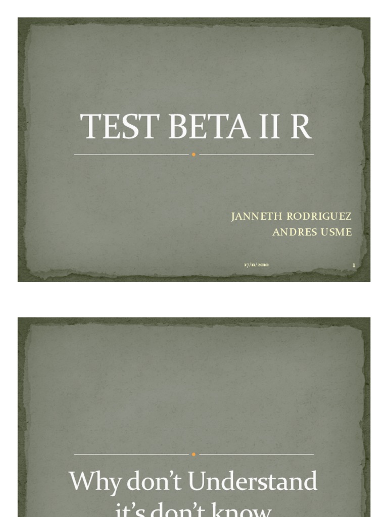Prueba BETA II R: Evaluación No Verbal | PDF