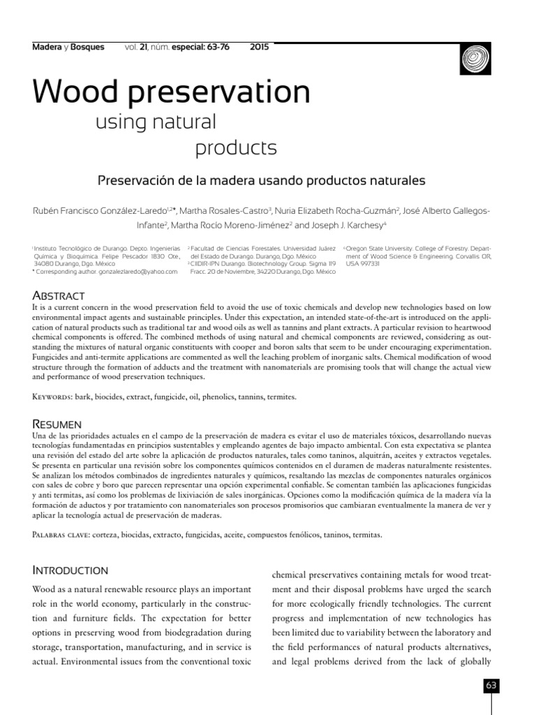 Wood Preservation Using Natural Products | PDF | Enzyme Inhibitor | Wood