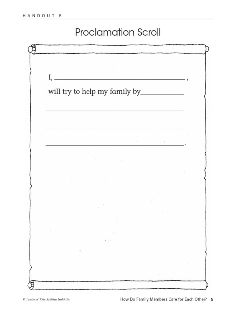 Proclamation Scroll: I,, Will Try To Help My Family by | PDF