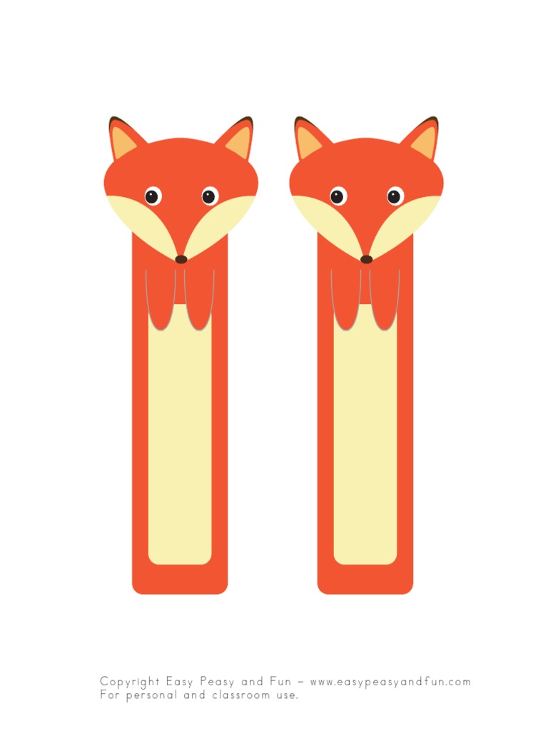 Printable Fox Bookmarks | PDF