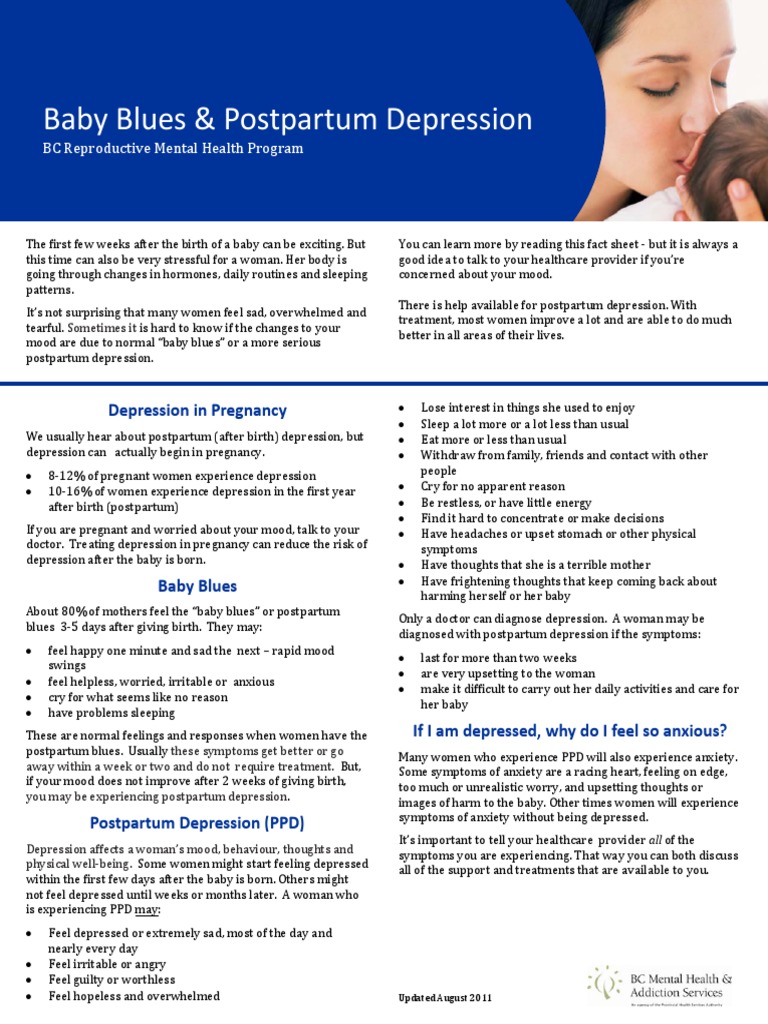 Baby Blues & Postpartum Depression PDF | PDF | Postpartum Depression ...