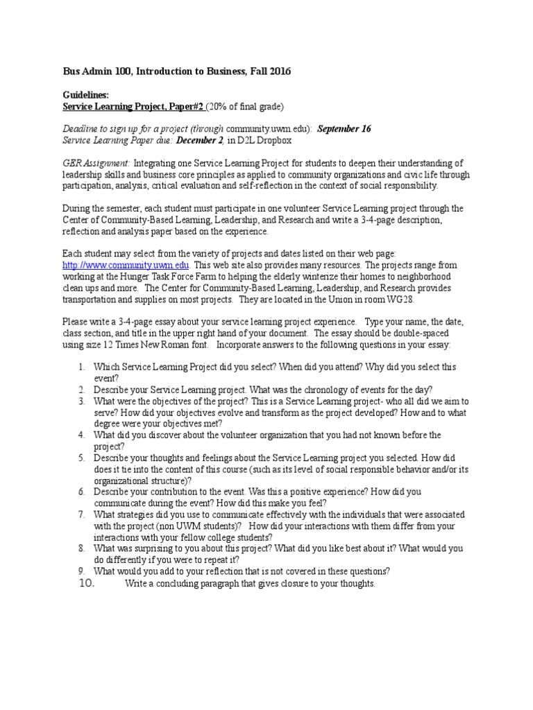 Exploring leadership skills, business principles, and civic engagement ...