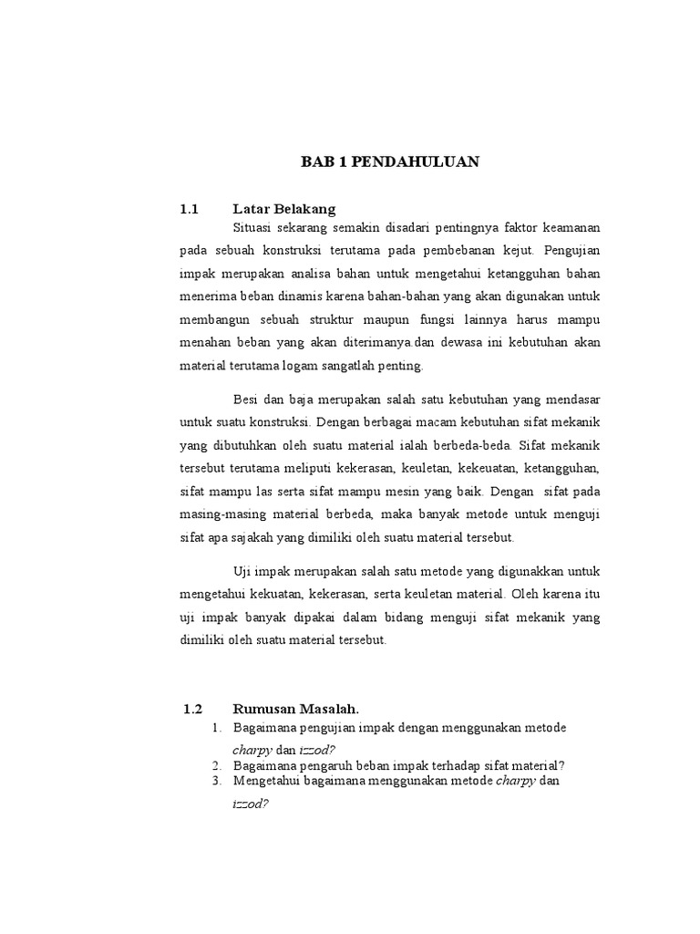 Uji Impak | PDF