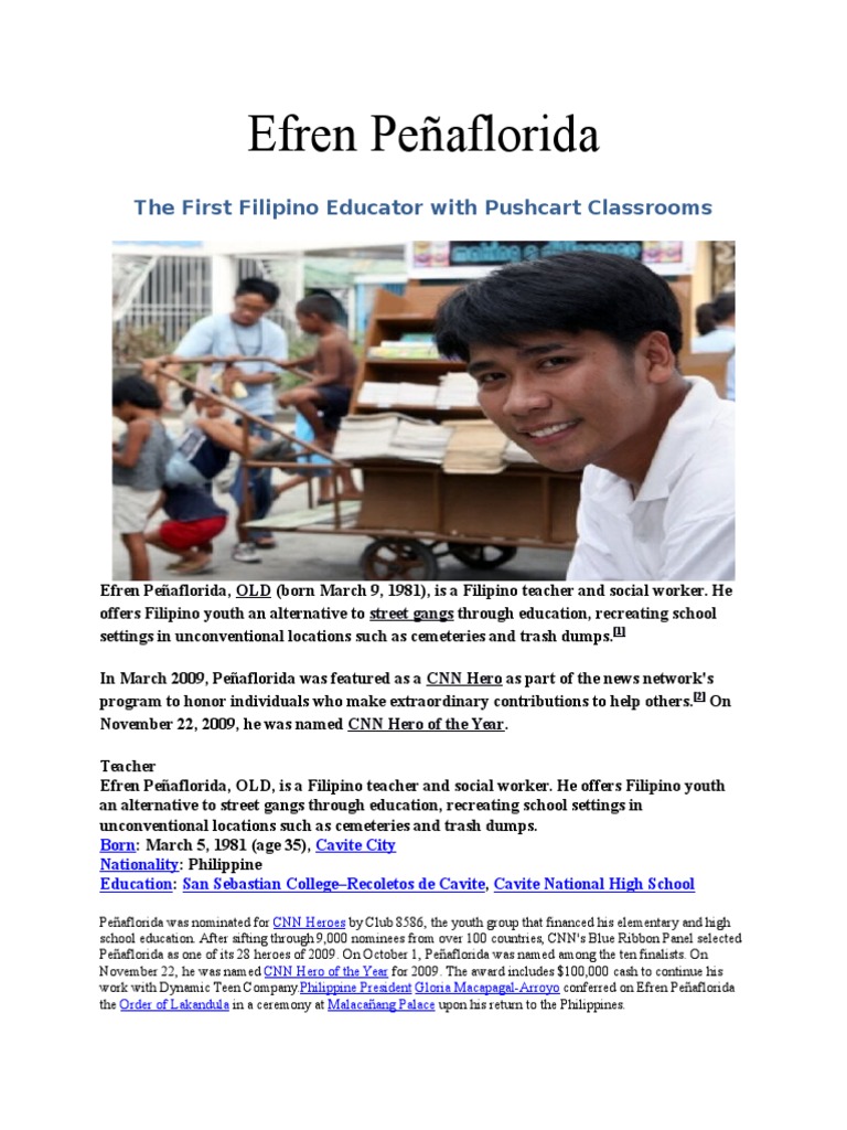 Efren Peñaflorida: The First Filipino Educator With Pushcart Classrooms ...