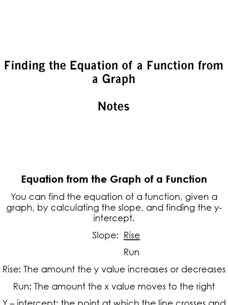 Equation From Graph Notes | PDF