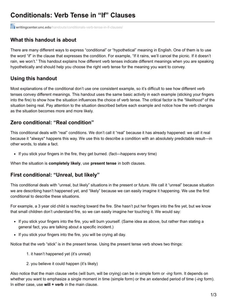 Conditionals | PDF | Grammatical Tense | Verb