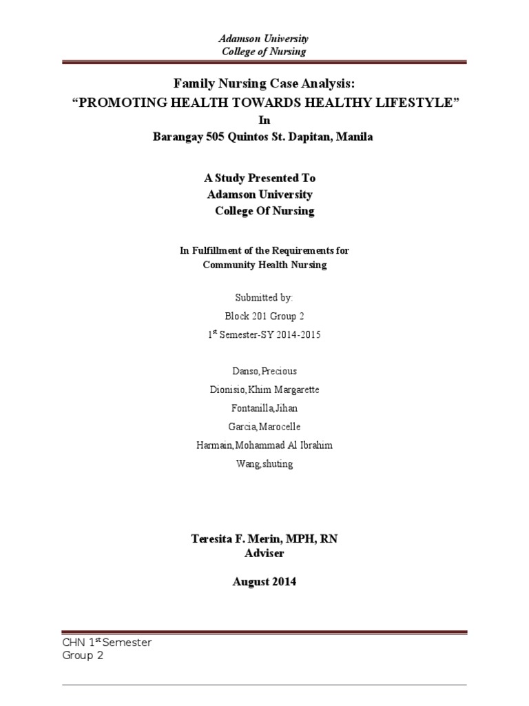 Family Nursing Case Analysis Overview | PDF | Nursing | Community