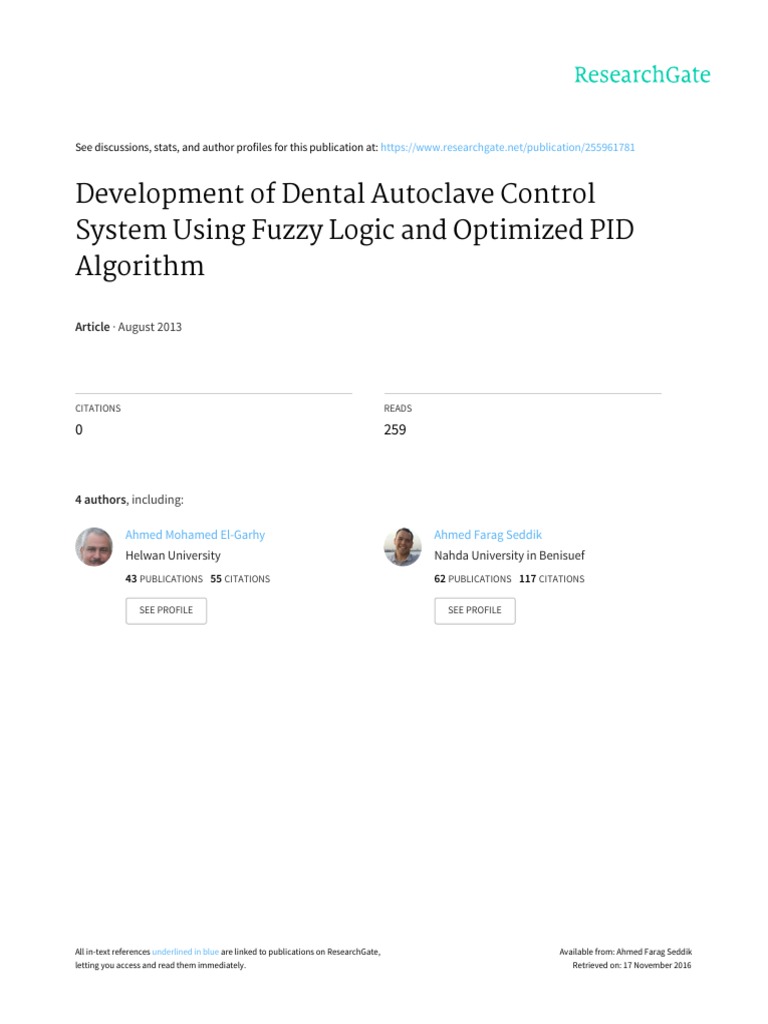 Development of Dental Autoclave Control System Using Fuzzy Logic and ...