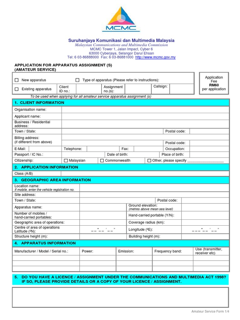 Application For Amateur Service v2016 | PDF | Amateur Radio | Cheque