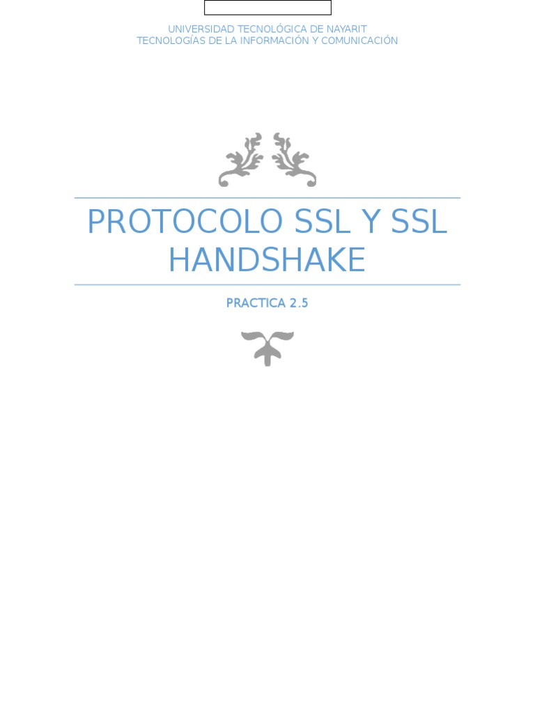 Protocolo SSL y SSL Handshake - PRACTICA - 2.5 | PDF | Transport Layer ...