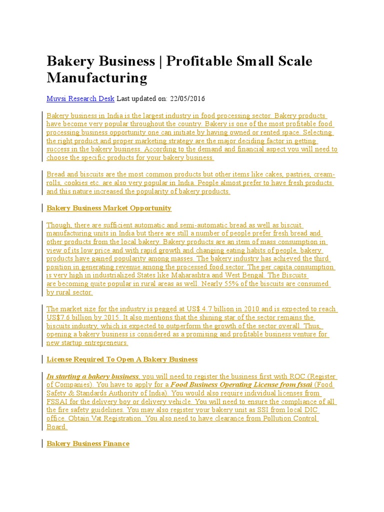 Bakery Business | PDF | Cakes | Bakery
