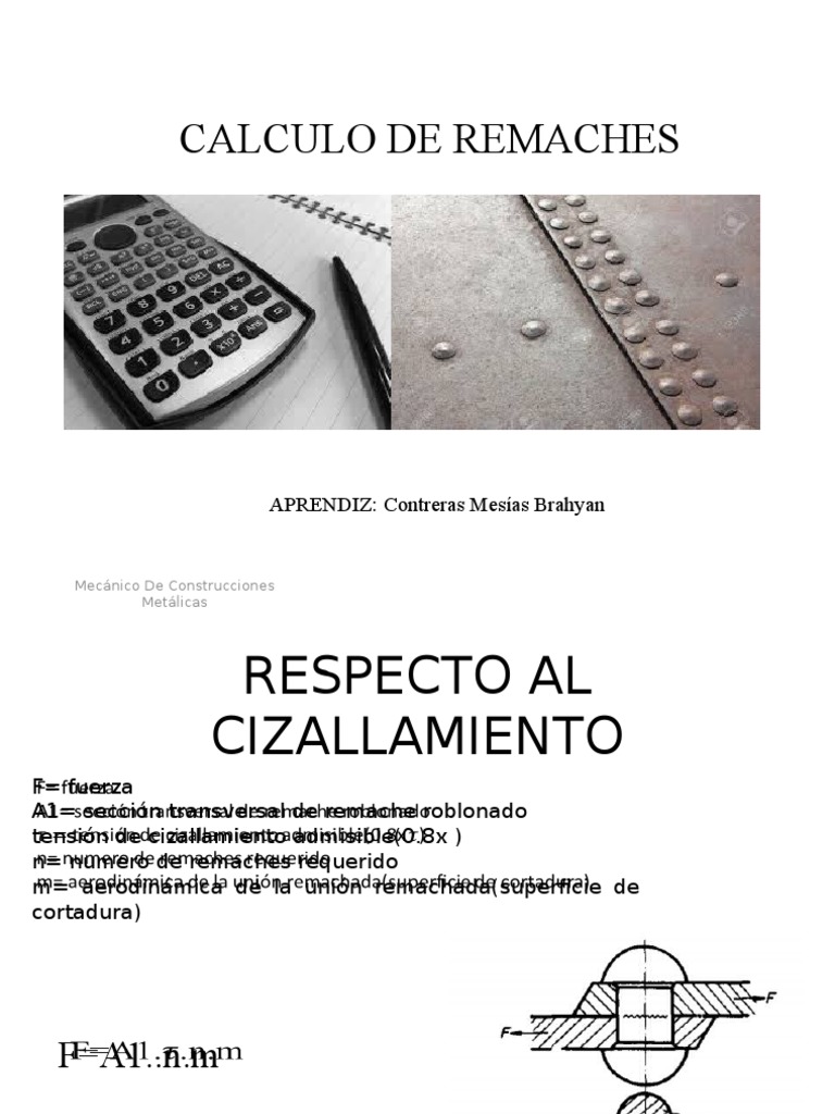 Calculo de Remaches Nivel 1 | PDF