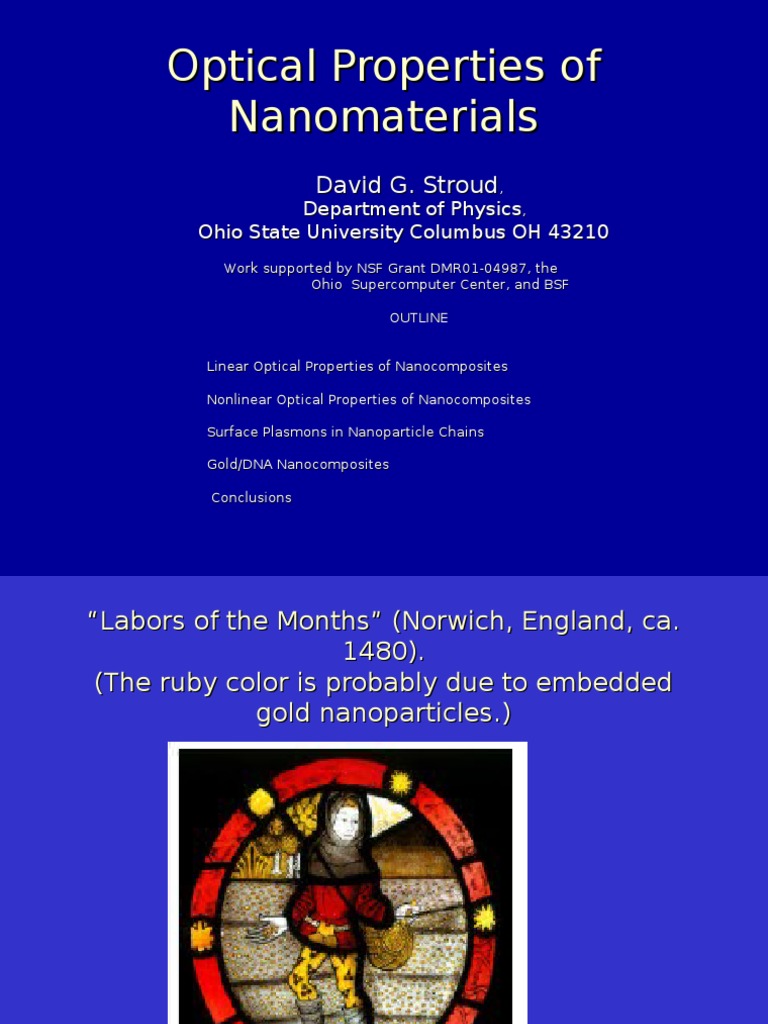 Optical Properties of Nanomaterials | PDF | Plasmon | Nanoparticle