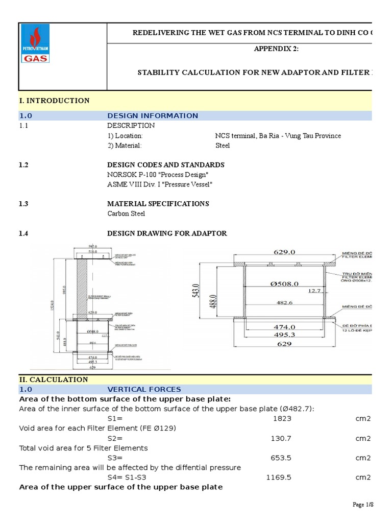 Stability Calculation for New Adapter and Filter Elements | PDF ...