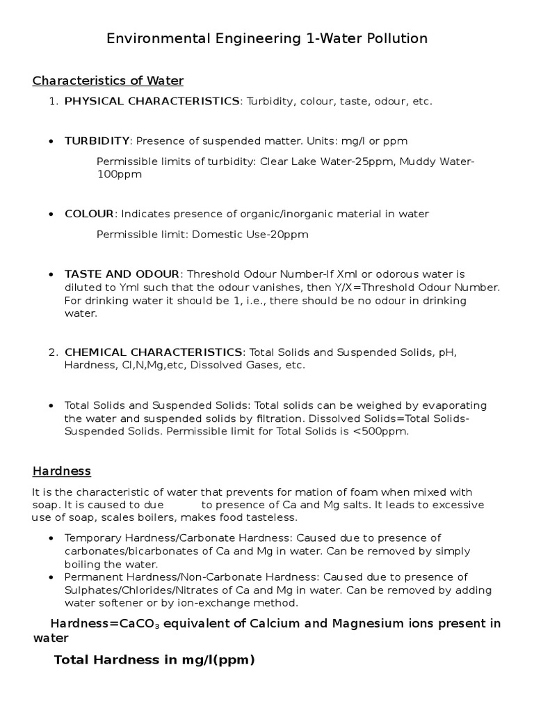 Environmental Engineering 1 | PDF