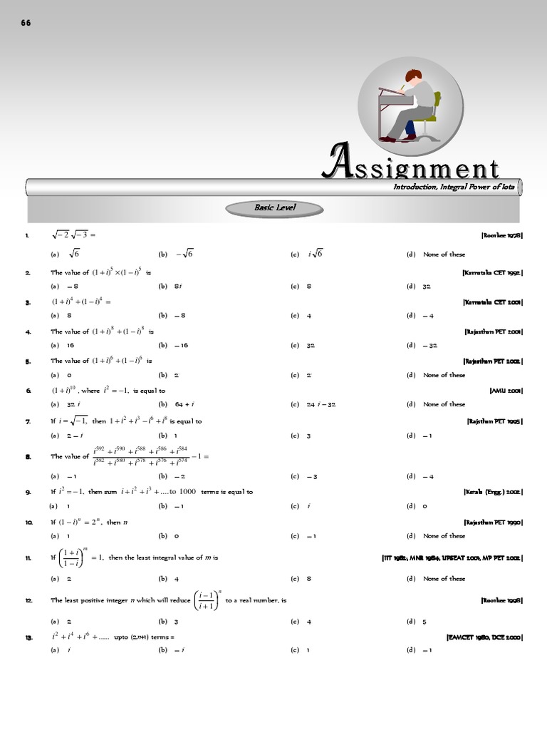 Complex Number Assignment | PDF | Triangle | Circle