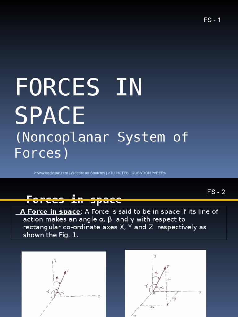 Engg Mechanics Non Coplanar Force System | PDF | Cartesian Coordinate ...