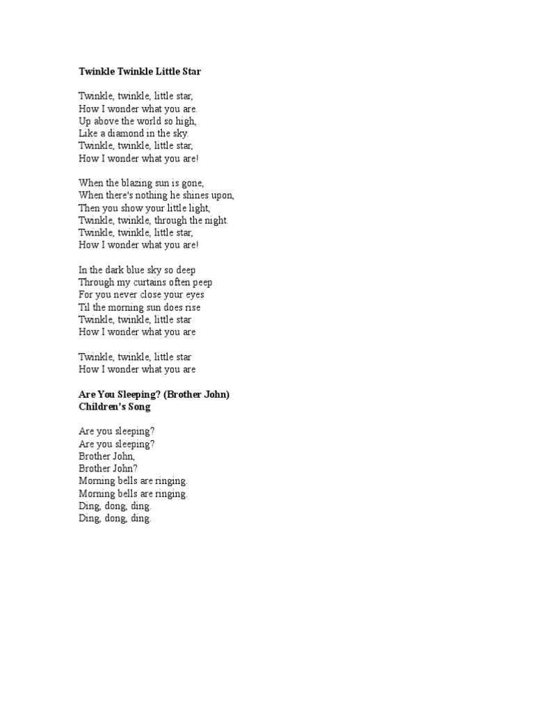 Twinkle Twinkle Little Star | PDF