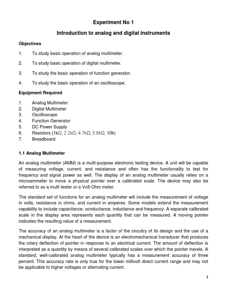 Lab No 1 | PDF | Amplitude | Electricity
