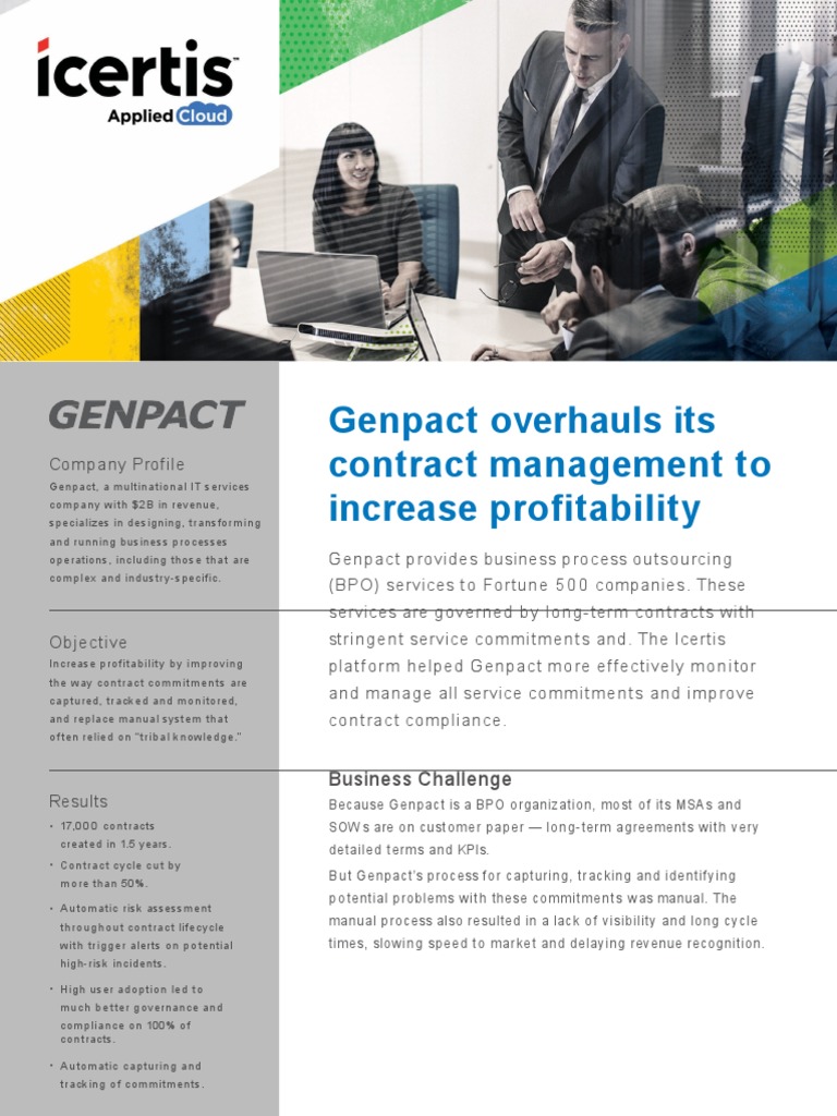 Genpact Implements Icertis Contract Management Software to Automate and ...
