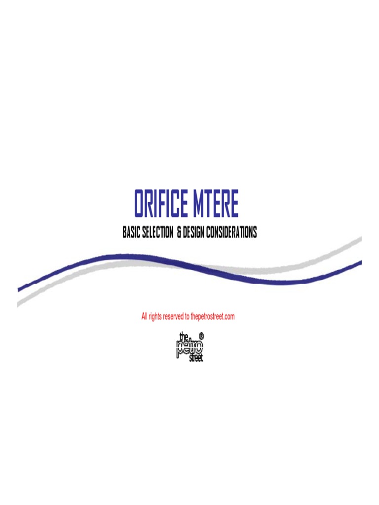 Flow Through An Orifice | PDF | Fluid Mechanics | Applied And Interdisciplinary Physics