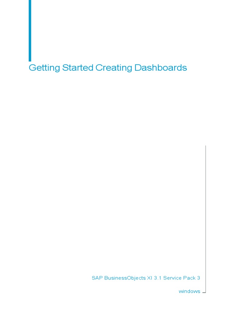 Getting Started Creating Dashboards: Sap Businessobjects Xi 3.1 Service Pack 3 | PDF | Chart ...