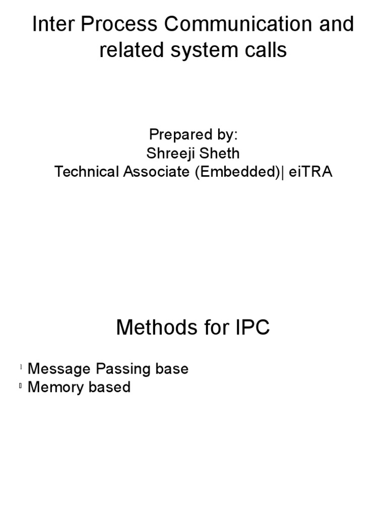 IPC Methods and System Calls Overview | PDF