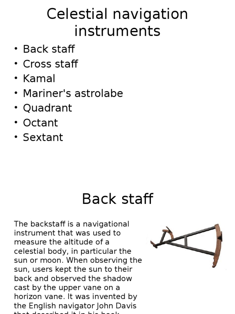 Celestial Navigation Instruments Overview | PDF | Navigation | Geography