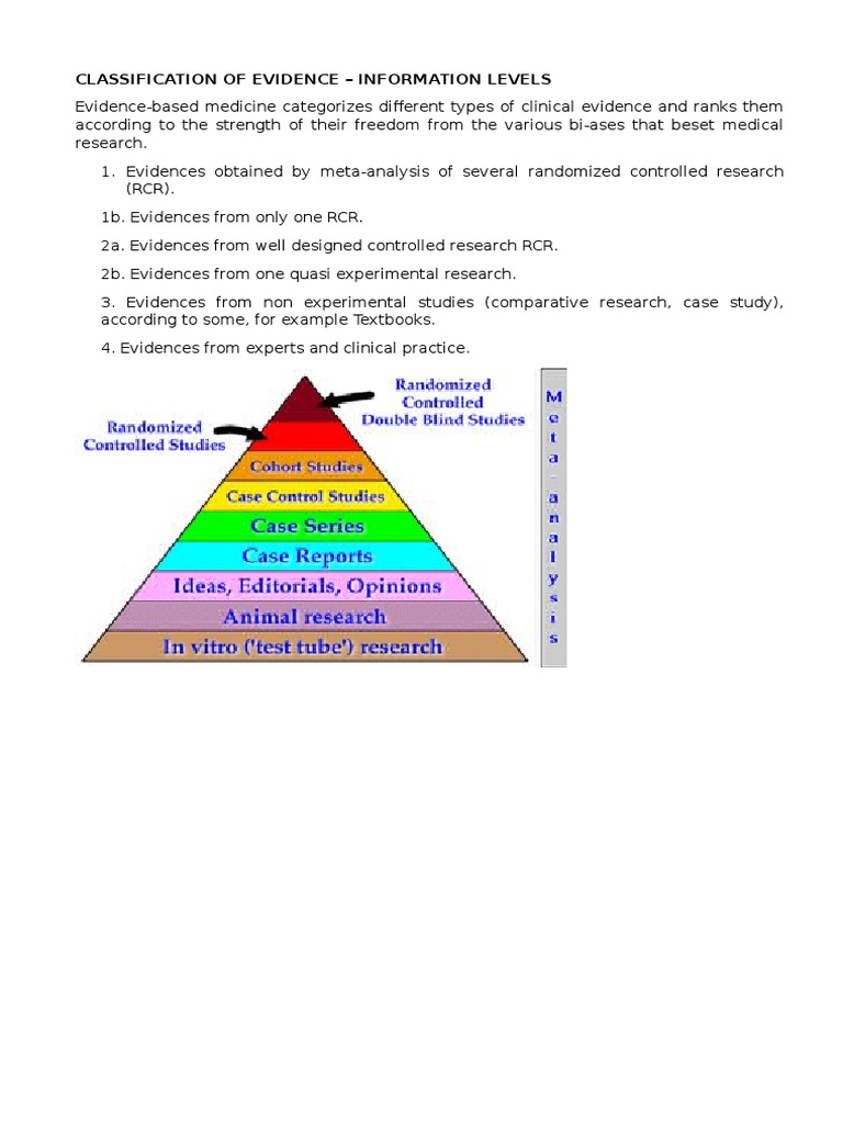 Classification of Evidence - Information Levels | PDF