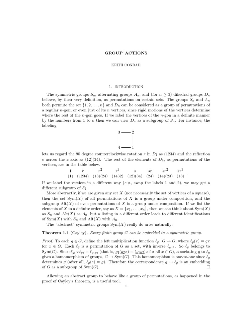 GP Action | PDF | Group (Mathematics) | Eigenvalues And Eigenvectors