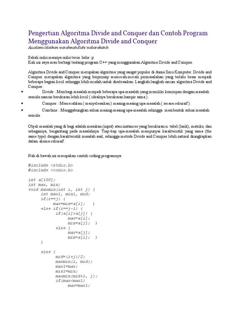 Algoritma Divide and Conquer | PDF