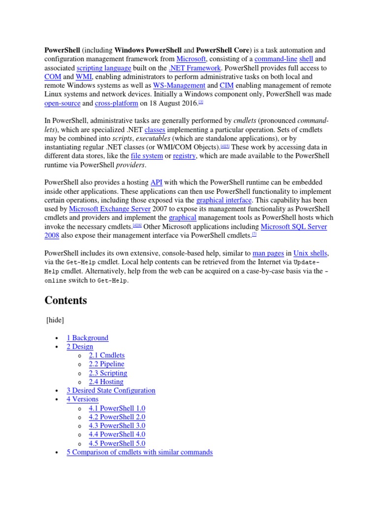 Wikipedia PowerShell | Download Free PDF | Software Engineering | Areas ...