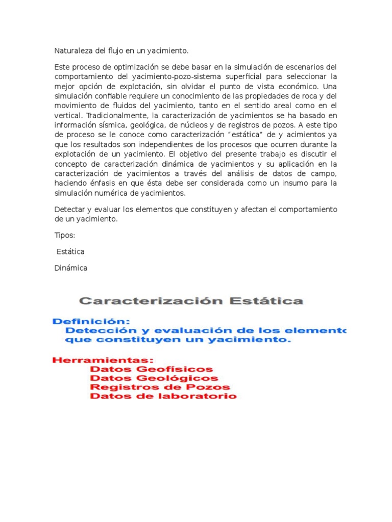 Caracterización dinámica de yacimientos | PDF | Ecuaciones | Simulación