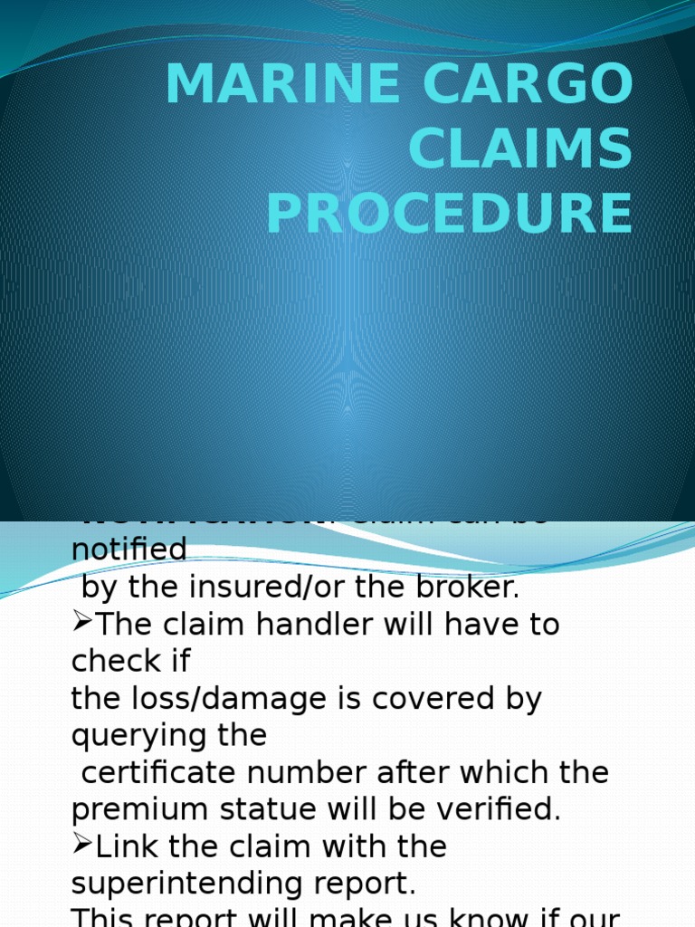 Marine Cargo Claims Procedure | PDF | Cargo | Subrogation