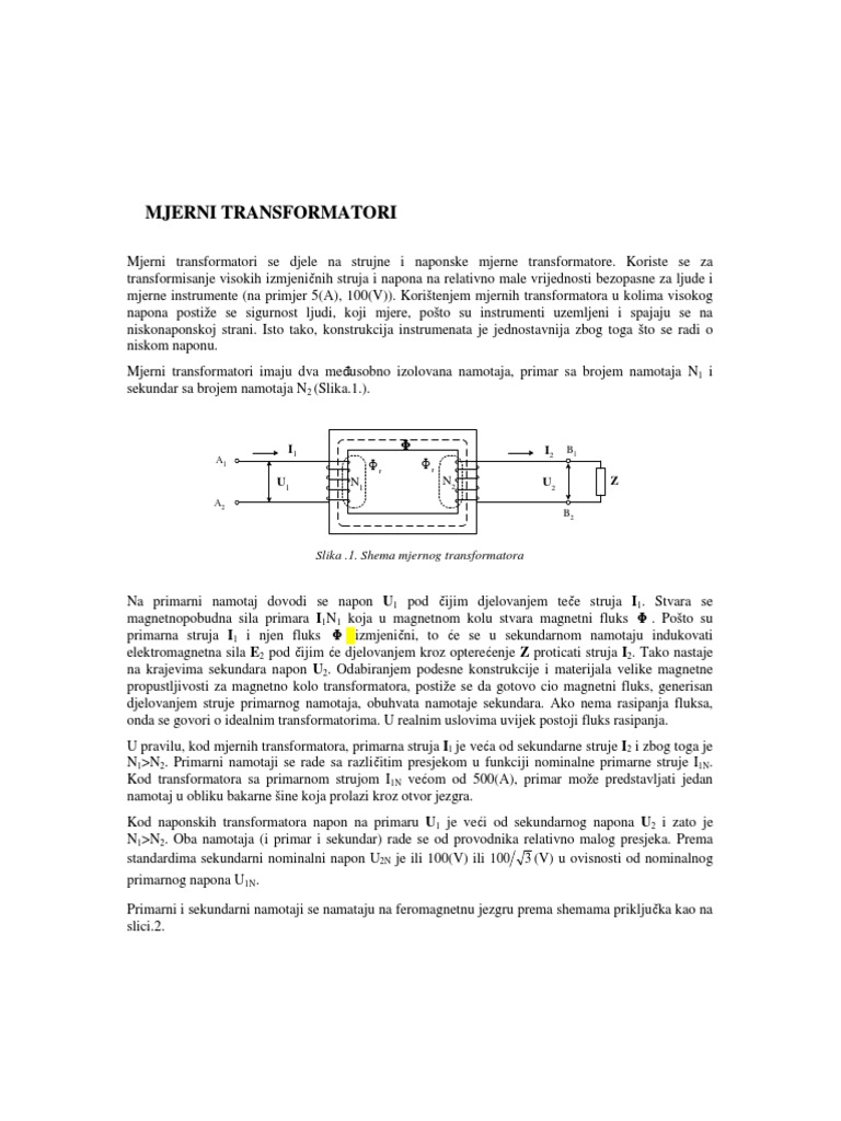 Mjerni Transformatori PDF | PDF