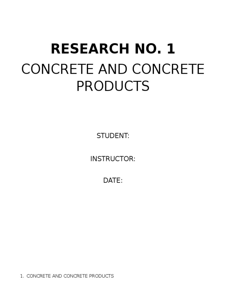 Overview of Concrete Products and Types | PDF | Concrete | Road Surface