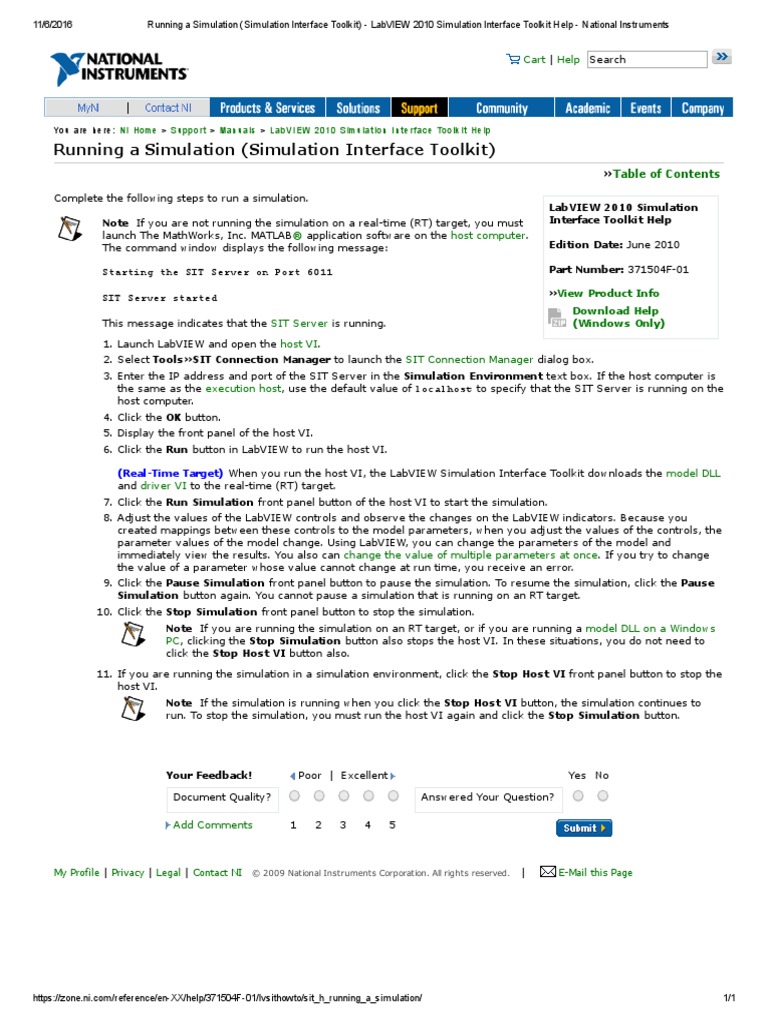 Running A Simulation (Simulation Interface Toolkit) - LabVIEW 2010 Simulation Interface Toolkit ...