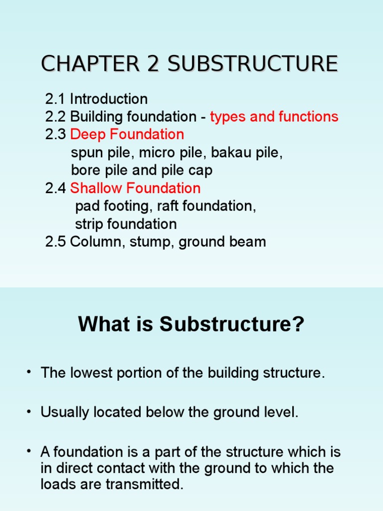 Understanding Foundations: An In-Depth Look at Substructure Components, Types of Foundations ...
